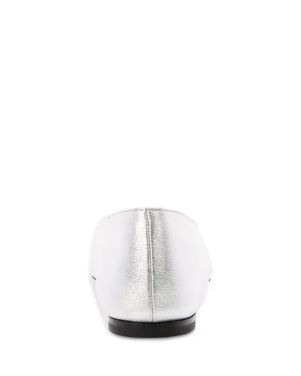 Valentino Garavani Embellished Vlogo Ballet Flats - Silver