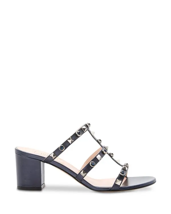 Valentino Garavani Studded Slide Sandals - Navy