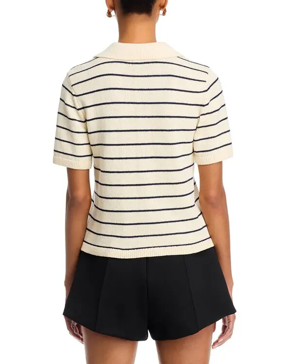 FRAME Striped Easy Polo - Cream Multi