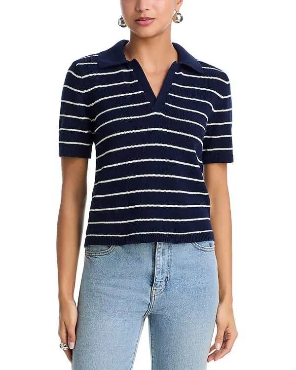 FRAME The Striped Easy Polo - Navy Multi