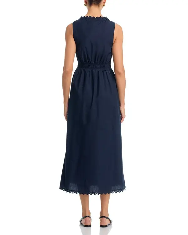 FRAME Serene Cotton Midi Dress - Navy