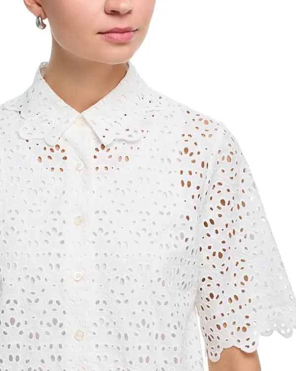 FRAME The Petal Eyelet Blouse