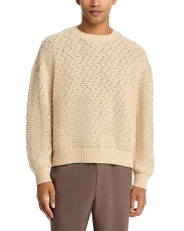 FRAME Long Sleeve Crochet Sweater