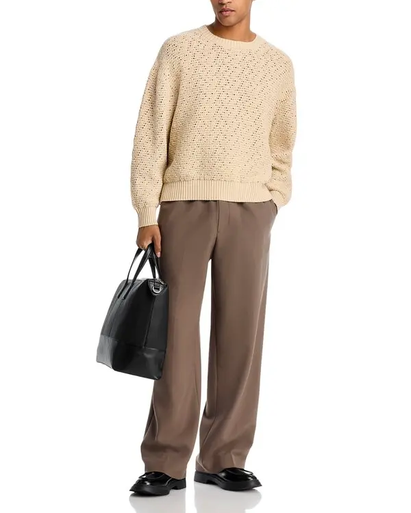 FRAME Long Sleeve Crochet Sweater