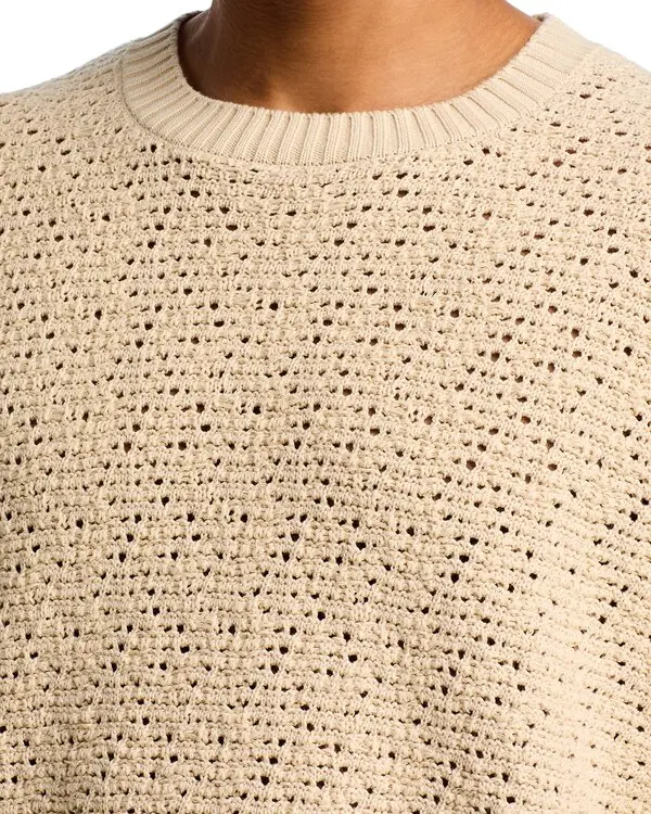 FRAME Long Sleeve Crochet Sweater