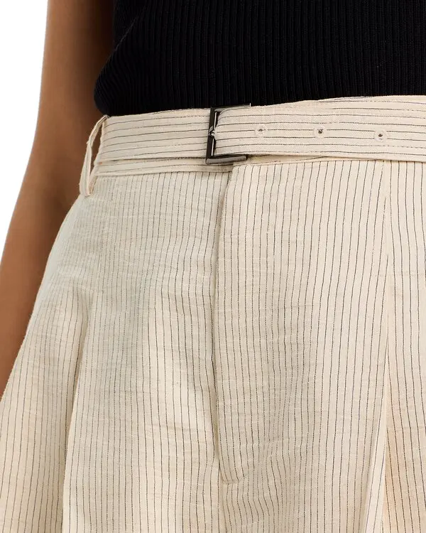 FRAME The Striped Soho Shorts - Ecru Multi