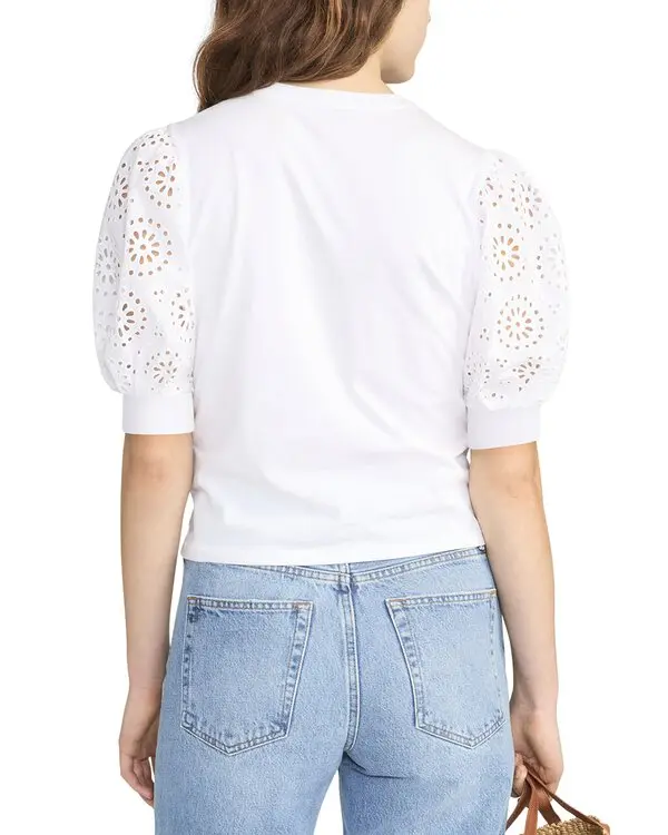 FRAME The Solstice Eyelet Sleeve Tee
