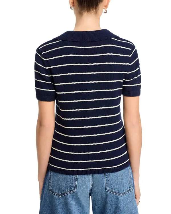 FRAME The Striped Short Sleeve Polo - Navy Multi