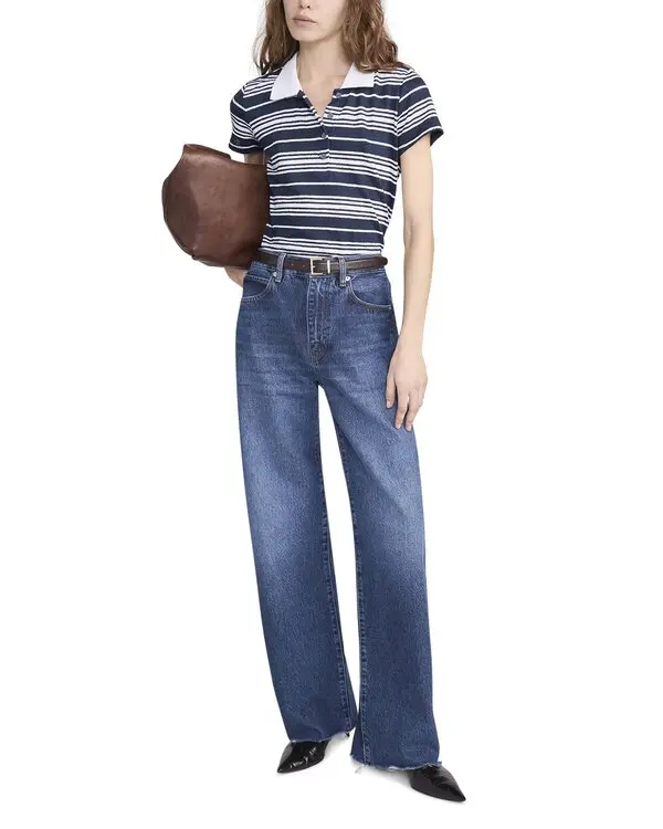 FRAME The Striped Short Sleeve Polo