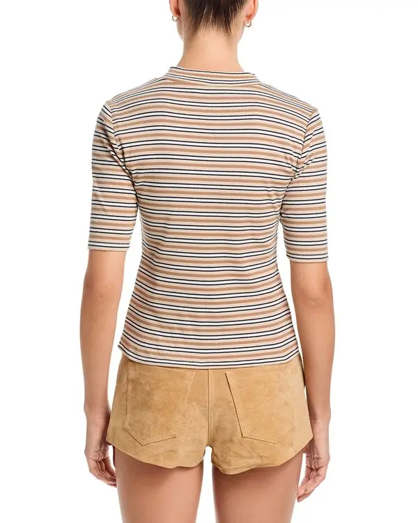 FRAME The Striped Mock Neck Top