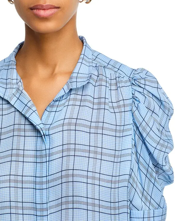 FRAME Plaid Silk Gillian Blouse