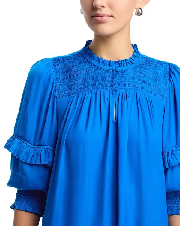 T Tahari Ruffled Three Quarter Sleeve Blouse