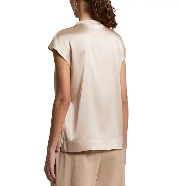 Peserico Satin Cap Sleeve Tee