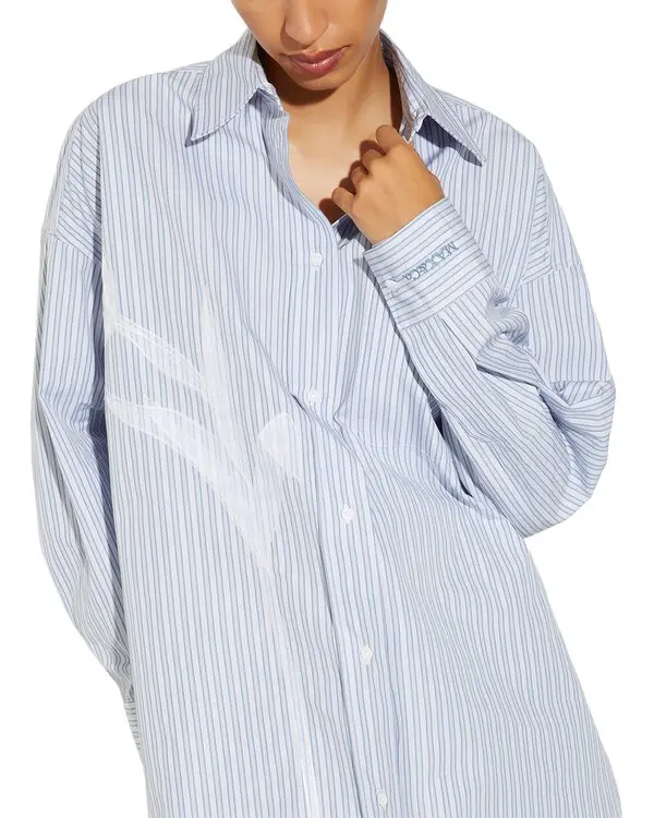 Max & Co. Striped Cotton Poplin Shirt - Light Blue