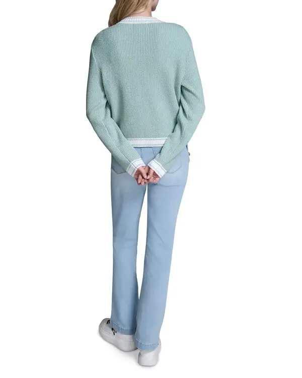 Karl Lagerfeld Paris Textured Knit Cardigan - Fresh Mint