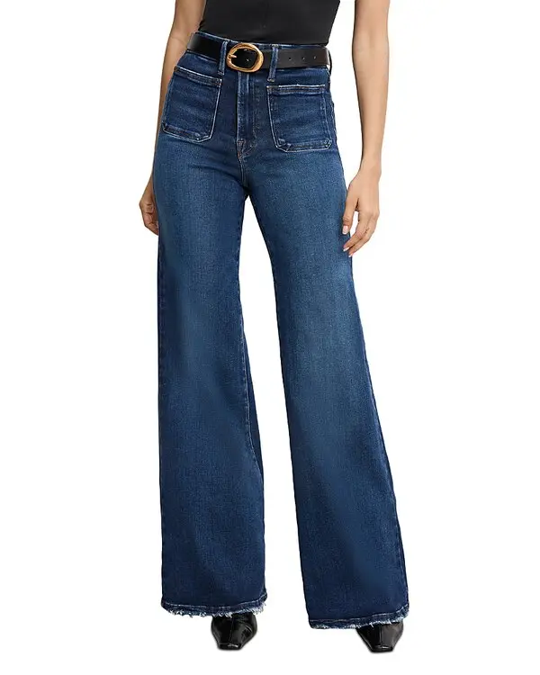Good American Soft Tech Palazzo Jeans In Indigo511
