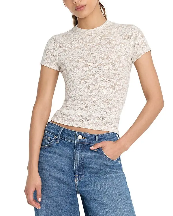 Good American Lace Baby Tee