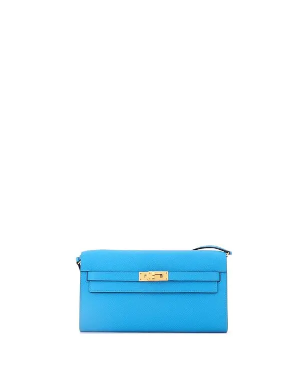 HERMES Kelly To Go Wallet Verso Epsom - Blue