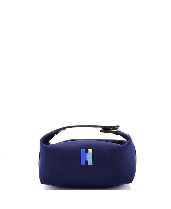 Hermès Pm Bride-a-brac Travel Case Toile - Blue