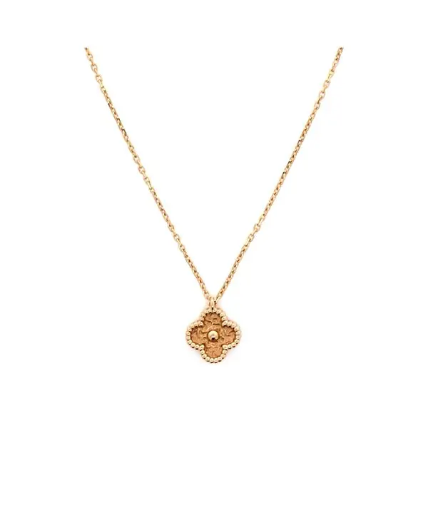 VAN CLEEF & ARPELS Sweet Alhambra Pendant Necklace 18k Rose Gold, 15.5 - Pink
