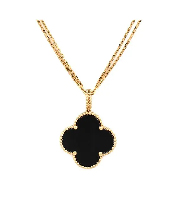 VAN CLEEF & ARPELS Magic Alhambra Pendant Necklace 18k And Onyx, 35.5 - Gold