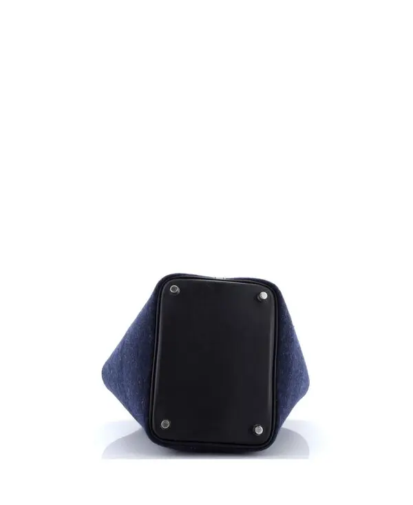 Hermès Pm Picotin Lock Felt Bag With Leather Trim - Blue