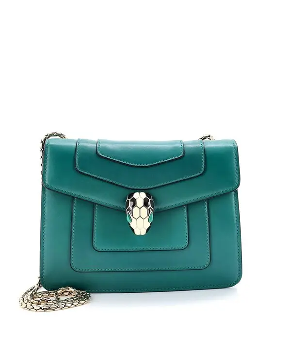 BVLGARI Small Serpenti Forever Square Shoulder Bag Leather - Green