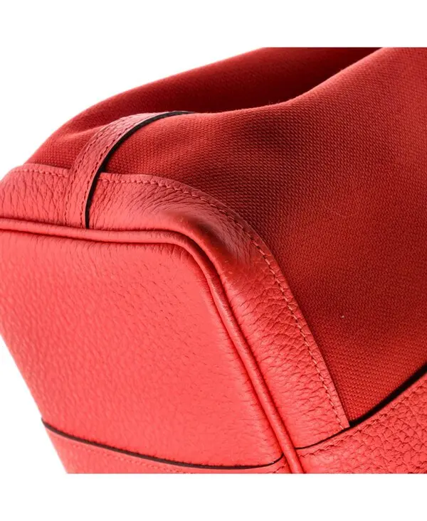 Hermès 30 Garden Party Tote Toile And Leather - Red
