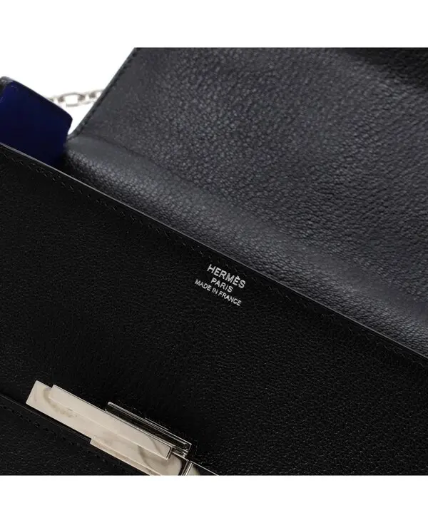 Hermès Cinhetic Top Handle Bag Verso Chevre Mysore - Black