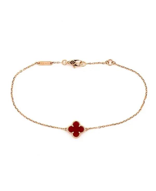 VAN CLEEF & ARPELS Sweet Alhambra Bracelet 18k Rose Gold And Carnelian - Pink