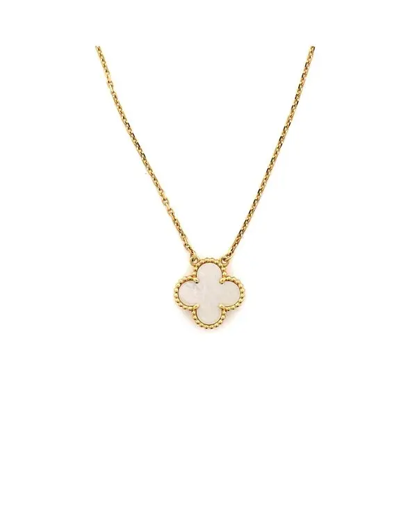 VAN CLEEF & ARPELS Vintage-like Alhambra Pendant Necklace 18k And Mother Of Pearl, 16.25 - Gold