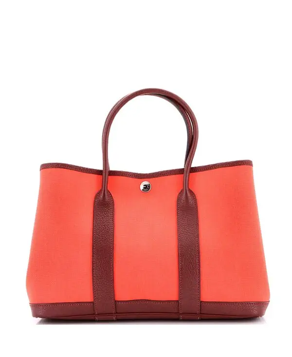 Hermès 30 Garden Party Tote Toile And Leather - Pink