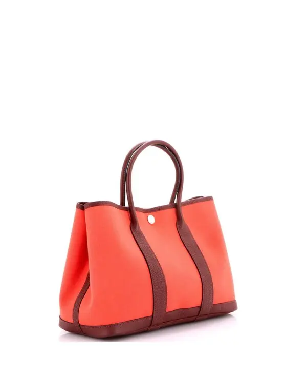 Hermès 30 Garden Party Tote Toile And Leather - Pink