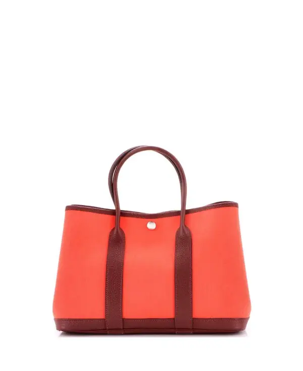 Hermès 30 Garden Party Tote Toile And Leather - Pink