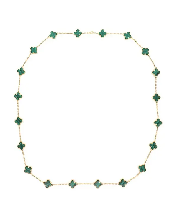 VAN CLEEF & ARPELS Vintage-like Alhambra 20 Motifs Necklace 18k And Malachite, 34 - Gold