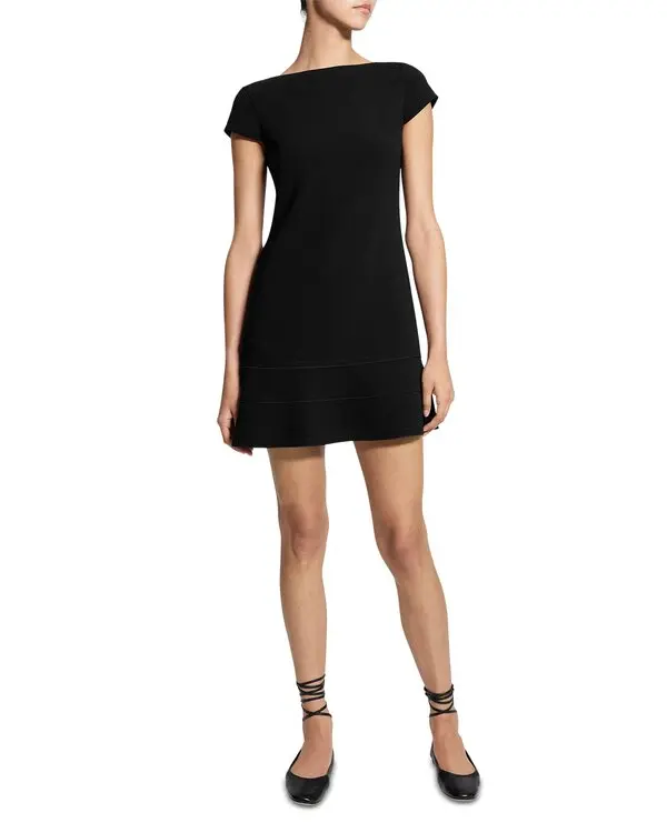 Theory Tiered Seam Cap Sleeve Dress