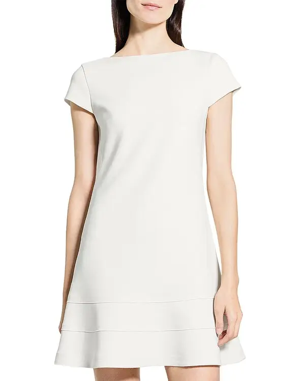 Theory Tiered Seam Cap Sleeve Dress - Rice