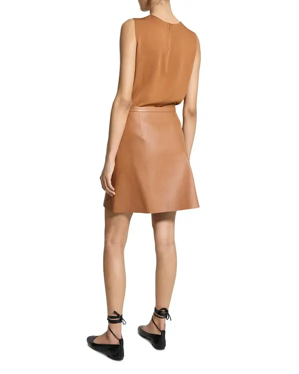 Theory Leather Mini Skirt