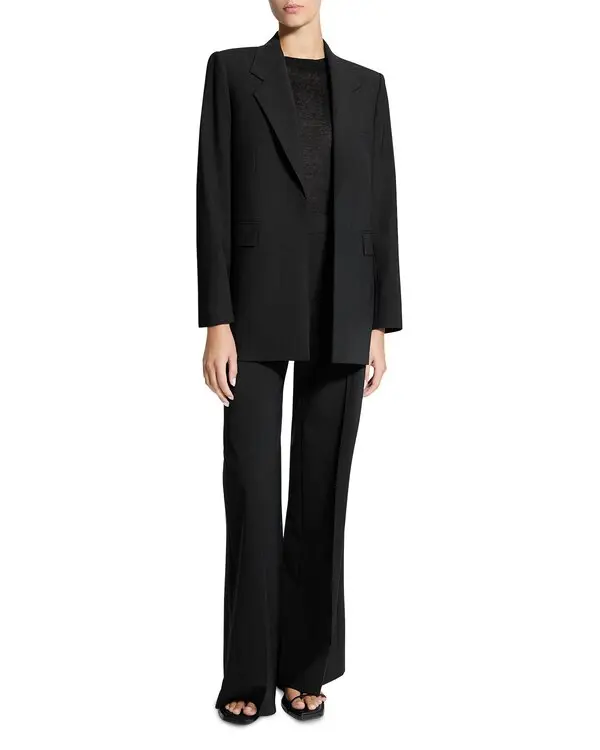 Theory Wool Blend Relaxed Slash Blazer - Black
