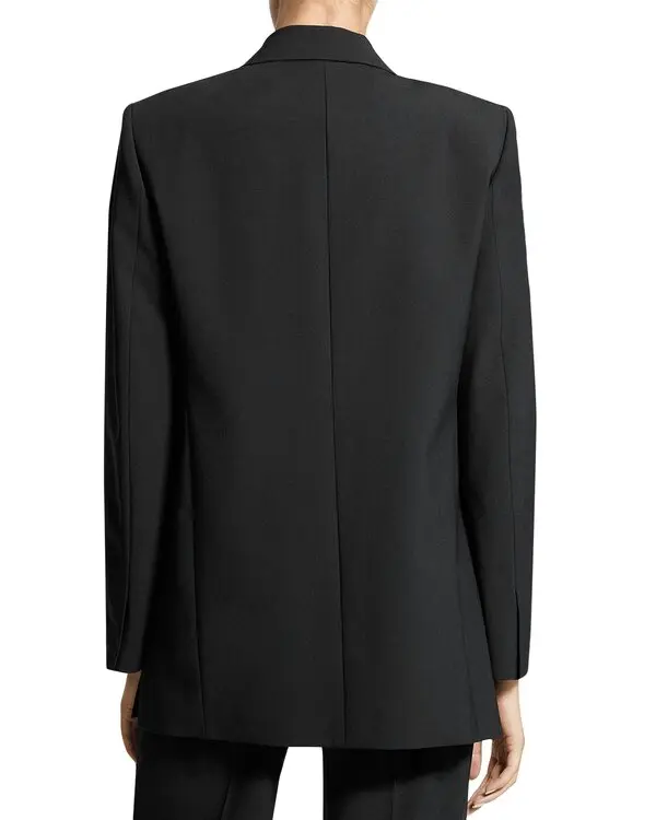 Theory Wool Blend Relaxed Slash Blazer - Black