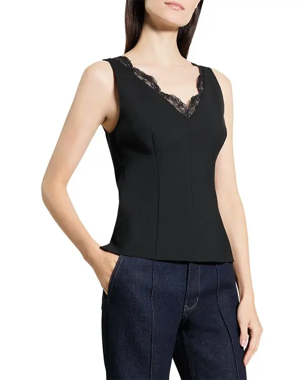 Theory Lace Trim Tailored Top