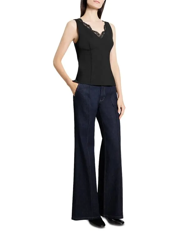 Theory Lace Trim Tailored Top