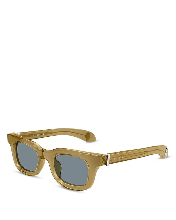 Alexander McQueen Rectangular Sunglasses, 46mm - Brown/grey