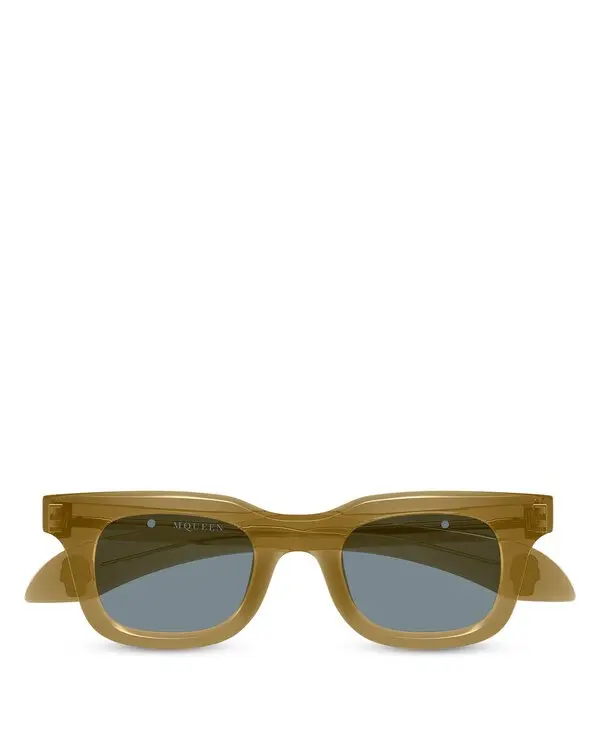 Alexander McQueen Rectangular Sunglasses, 46mm - Brown/grey