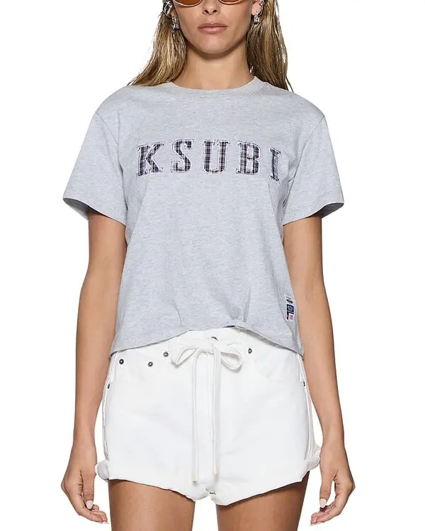 Ksubi Plaid Shrunken Tee - Grey