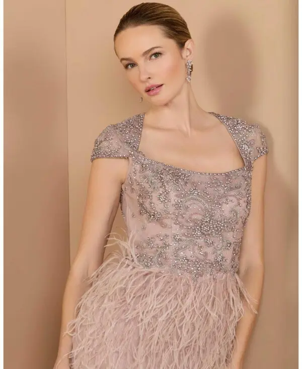 Mac Duggal Embellished Feather Gown