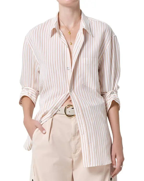 Citizens Of Humanity Kayla Button Front Shirt - Sherbert Stripe
