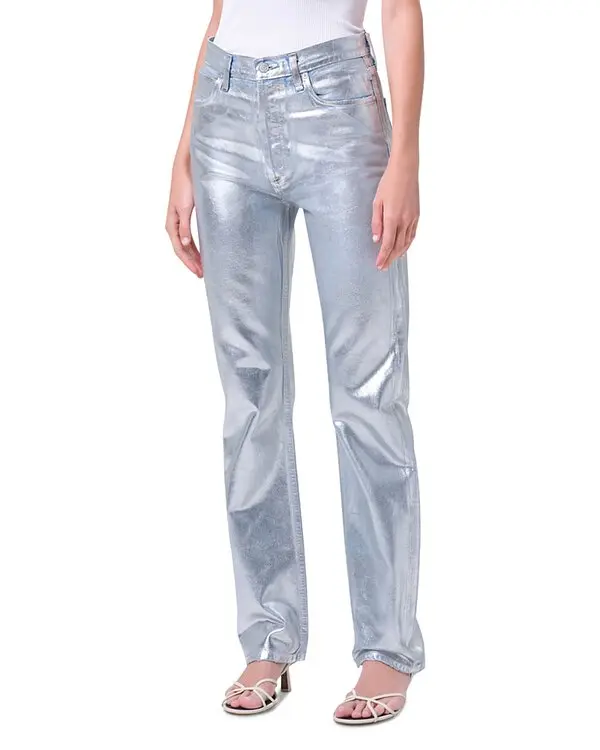 AGOLDE 90's Mid Rise Loose Jeans - Tin Foil