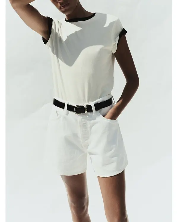 AGOLDE Leith Denim Shorts - Marshmallow