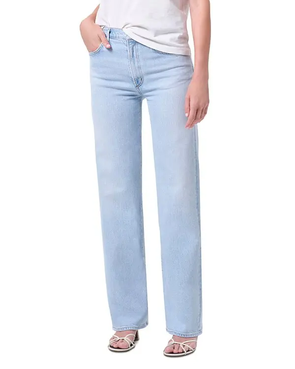 AGOLDE Harper Mid Rise Relaxed Straight Jeans - Flaunt